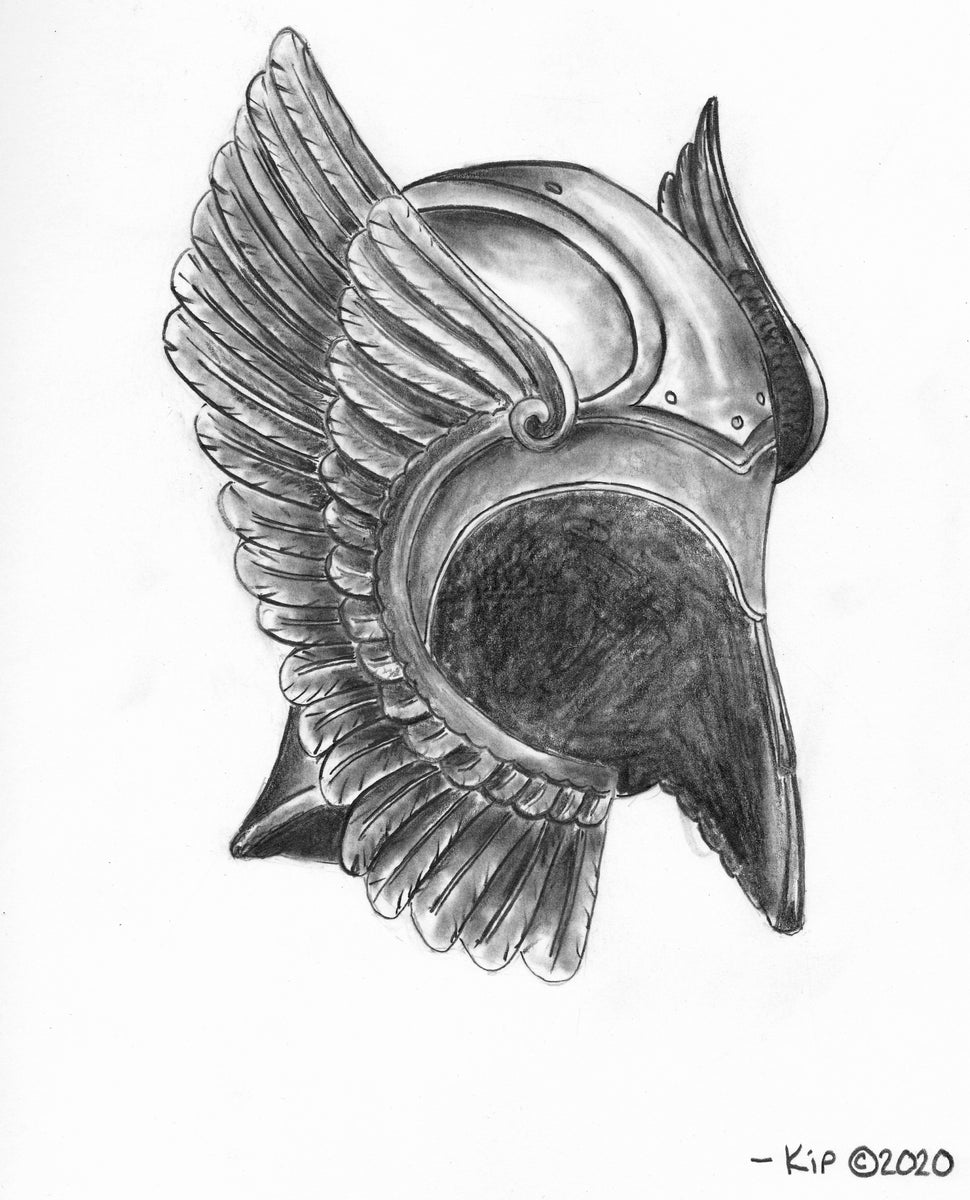 "Helm" Original 9x12 Pencil sketch by Kipsworld Art – Kipsworld Art